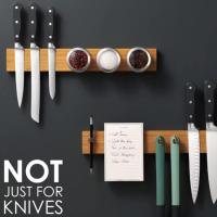 China Customized Wooden Magnetic Knife Holder Walnut Magnetic Knife Block Sleek Design for sale