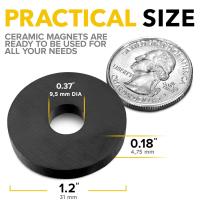 China 18Pcs Ceramic Round Ferrite Ring Magnets With Holes For Crafts And DIY for sale