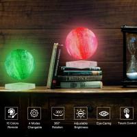China Rotation Resin Magnetic Levitation Lamp Floating Moon Globe With 16 Colors 3D for sale