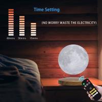 China Remote Control Magnetic Levitation Lamp 3D Floating Moon Night Light With 3 Colors for sale
