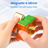 China ABS Plastic Mini Magnetic Rubik'S Cube Mirror Reflective 2x2 Speed Cube Magnetic for sale