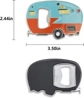 China Durable Custom Magnet Bottle Opener With Fridge Magnets Sticker For Camper Lovers for sale