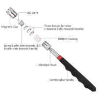 China Telescopic Magnetic Pen with Light Mini Portable Magnet Pick up Tool Extendable for sale