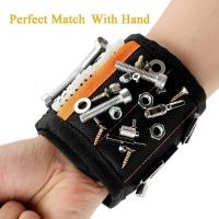 China Magnetic Wristband with Thumb Strap Strong Magnets Holds Nails Drill Bit Nuts Storage for sale