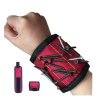China Magnetic Wristband Strong Magnets Bracelet Holds Nails Drill Bit Screw Holder Tool Storage Wrist for sale