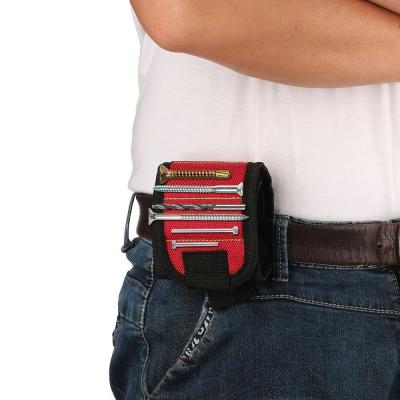 China Magnetic Wristband Portable Tool Bag Magnet Electrician Belt Screws Nails Drill Bits for sale