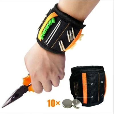 China Strong Magnetic Wristband Portable Tool Bag Electrician Adjustable Wrist Belt Screws Small Metal Nails Bolts for sale