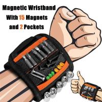 China Strong Magnetic Wristband Portable Tool Bag Electrician Adjustable Wrist Belt Screws Small Metal Nails Bolts for sale