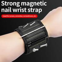 China Multifunctional Magnetic Wrist Strap Screw Storage Bag Portable Electrician Wrist Guard Oxford Cloth Tool for sale