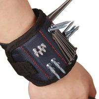 China Magnetic Wristband Portable Tool Bag Magnet Electrician Wrist Tool Belt Screws Nails Drill Bits Bracelet for sale