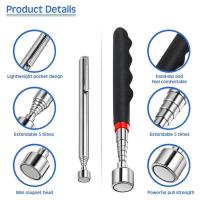 China Telescopic Magnetic Pen with Light Mini Portable Magnet Pick-Up Tool Extendable Pickup Rod Stick for sale