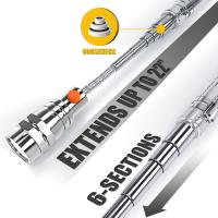 China Magnetic Pickup Tool with 3 LED Lights (Silver) for sale