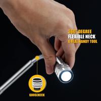 China Magnetic Pickup Tool with 3 LED Lights (Silver) for sale