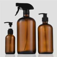 China Amber Glass Trigger Spray Bottle 500ml CE Certified Odorless Spray Top for Cosmetics for sale