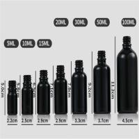 China Thickened CE Glass Bottles with Sprayer Leakproof 4 Oz Black Glass Spray Bottles 18mm for sale