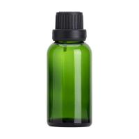 China Green Essential Oil Glass Dropper Bottles 5ml 15ml 100ml Low Borosilicate Glass for sale