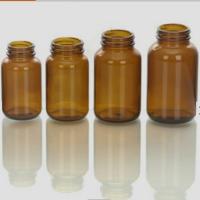 China Thickened Amber Round Glass Bottles For Pharmaceutical Use Durable 30ml-500ml for sale