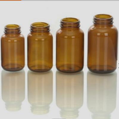 China Thickened Amber Round Glass Bottles For Pharmaceutical Use Durable 30ml-500ml for sale