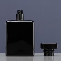China Black Square Perfume Spray Bottle Crystal Glass Washable Odorless 50ml 100ml for sale
