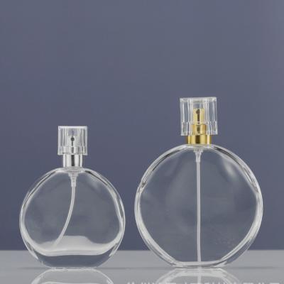 China Thickened Round Lidded Perfume Spray Glass Bottle 30ml 50ml Eco Friendly for sale