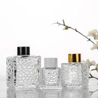China Crystal Glass Square Diffuser Bottle 50ml 80ml 200ml with Sticks for Aromatherapy for sale