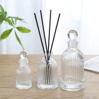 China Reusable Empty Reed Diffuser Glass Bottle 50ml 100ml 200ml Crystal Glass for sale