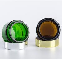China Amber Glass Cream Jar 30g 50g Odorless Empty Cosmetic Container ISO9001 for sale
