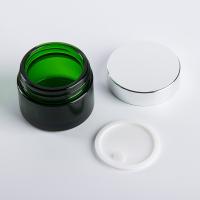China Amber Glass Cream Jar 30g 50g Odorless Empty Cosmetic Container ISO9001 for sale