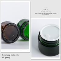 China Amber Glass Cream Jar 30g 50g Odorless Empty Cosmetic Container ISO9001 for sale