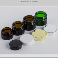 China Amber Glass Cream Jar 30g 50g Odorless Empty Cosmetic Container ISO9001 for sale