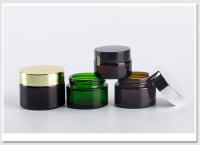 China Amber Glass Cream Jar 30g 50g Odorless Empty Cosmetic Container ISO9001 for sale