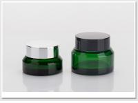 China Amber Glass Cream Jars 20g 30g 50g Portable Cosmetic Containers with Custom Logo for sale