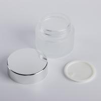 China Frosted Glass Cream Jar 20g 30g 50g Washable Empty Moisturizer Container with Lid for sale