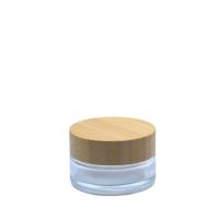 China Frosted Ultralight Bamboo Glass Cosmetic Jar 20g 30g 50g Lidded Body Cream Packaging for sale