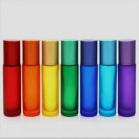 China Frosted Glass Roller Bottles 10ml with 28/410 Neck Custom Colors and Logo for sale