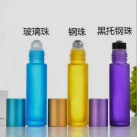 China Frosted Glass Roller Bottles 10ml with 28/410 Neck Custom Colors and Logo for sale