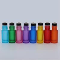 China Leak Proof Sealed Frosted Glass Roller Bottles 10ml 28/410 Neck Multi Color for sale