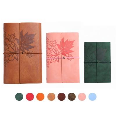China Personalized Embossed Leather Loose-leaf Notebook, Custom Logo Embossing, Elastic Band Closure for sale