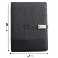 China Custom A5 Leather 8000mAh Power Bank Notebook Wireless USB Charging Personalized for sale