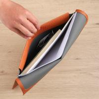 China Waterproof Business A4 Document Bag Textured PU Leather File Folder Custom for sale