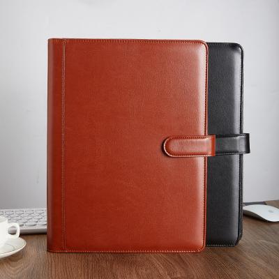 China Custom Printed A4 Leather Portfolio Binder Zipper Document Folders Multifunctional for sale