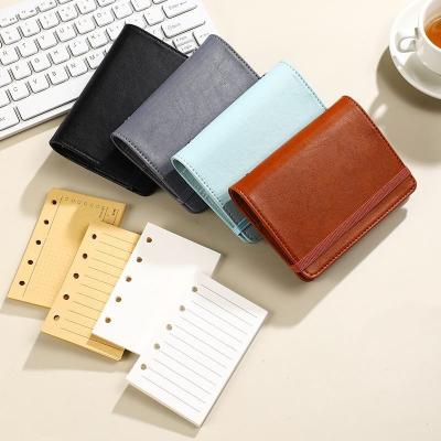 China M5 Mini Custom Leather Notebook Loose Leaf Bound Diary Journal for sale