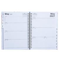 China Floral Notebook Planner A5 Paper Cover Spiral Bound for Weekly & Monthly Schedule for sale