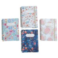 China Floral Notebook Planner A5 Paper Cover Spiral Bound for Weekly & Monthly Schedule for sale