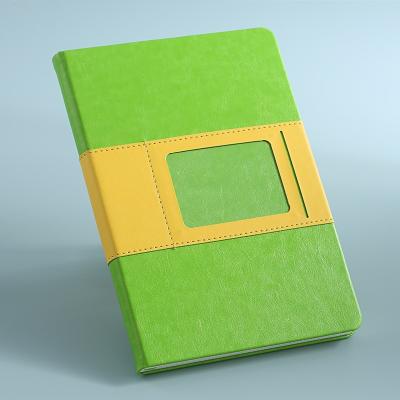 China Promotional A5 Business Custom Leather Notebook Sewn Binding Hardcover Journal With Pocket for sale