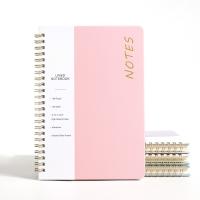 China A5 Macaron Color Spiral Notebook Stationary Gold Foil Hardcover Lined Journal for sale
