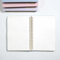 China A5 Macaron Color Spiral Notebook Stationary Gold Foil Hardcover Lined Journal for sale