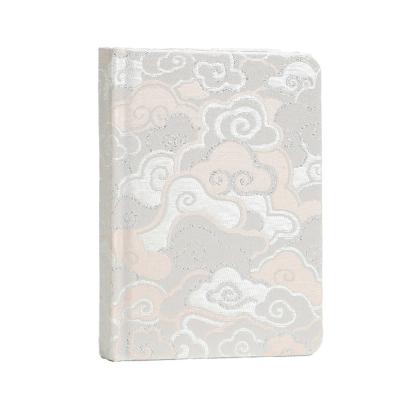 China Embroidered Fabric Hardcover Cloth Hardcover Notebook Promotional School Writing Journal for sale