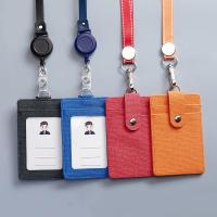 China Faux Leather ID Identification Card Badge Holder Multifunctional Anti Slip ODM for sale