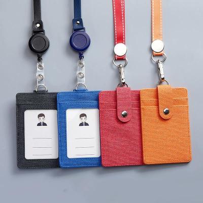 China Faux Leather ID Identification Card Badge Holder Multifunctional Anti Slip ODM for sale